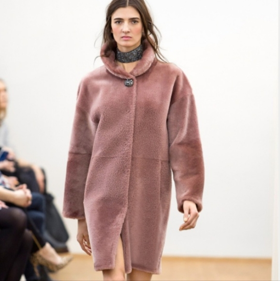 Escada | Jackets & Coats | Escada Fur Coat With Large Jewelry Button ...